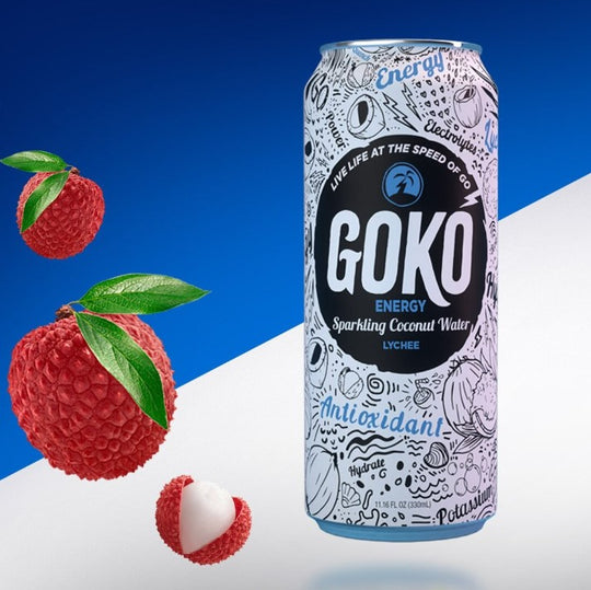 Sparkling Coconut Water with Lychee – GoKo Energy